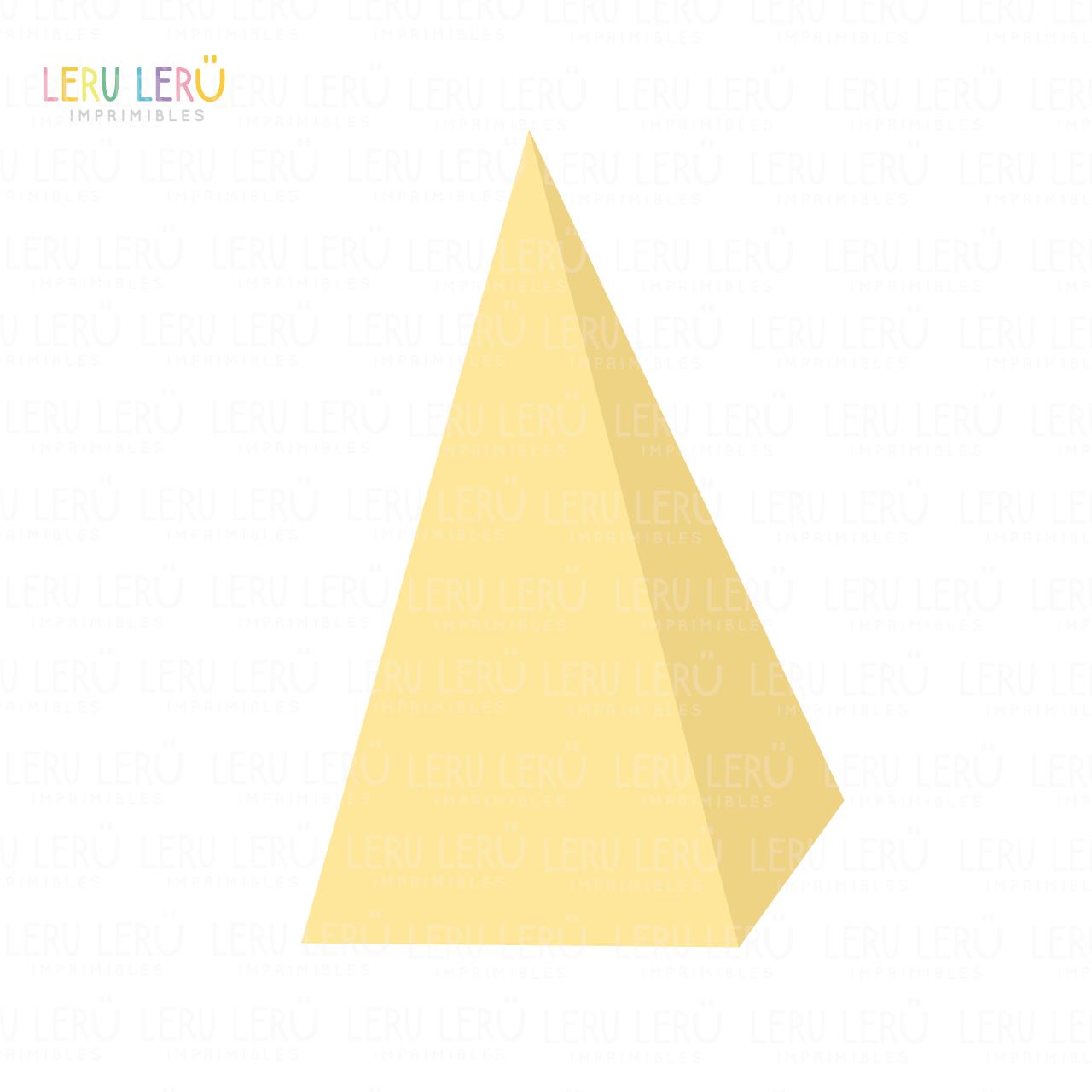Molde caja pirámide de 4 lados - Leru Leru Imprimibles