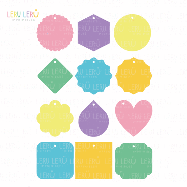 50 Moldes de Tags - Leru Leru Imprimibles