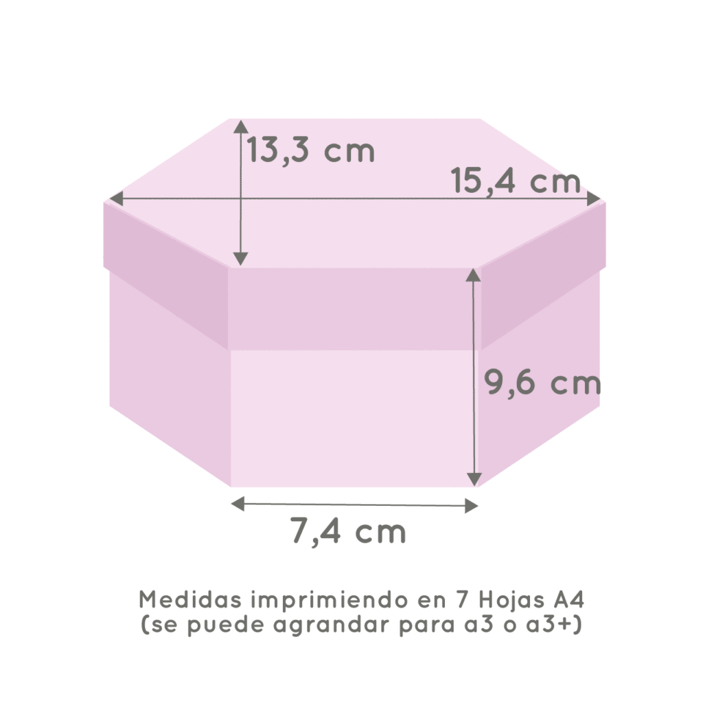 Molde Caja Hexagonal Explosiva Leru Leru Imprimibles