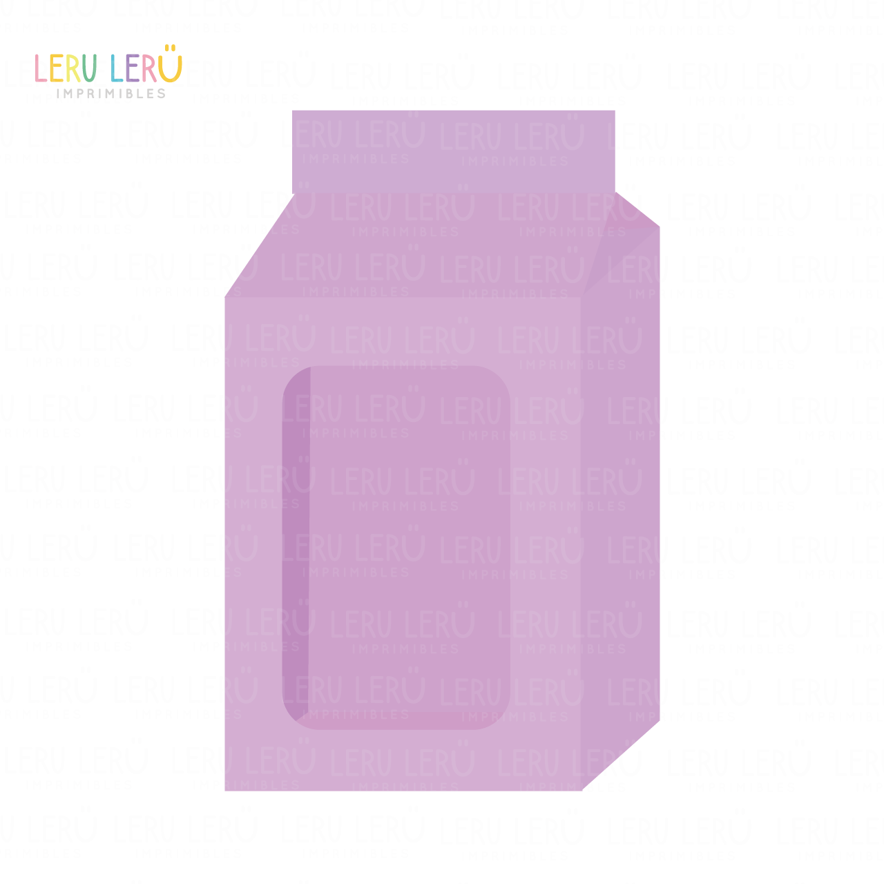 Molde Milk box shaker frontal - Leru Leru Imprimibles