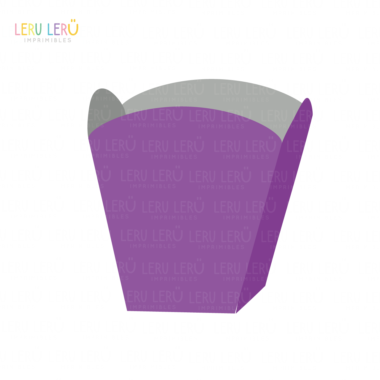 Molde Pochoclera baja semicirculo - Leru Leru Imprimibles