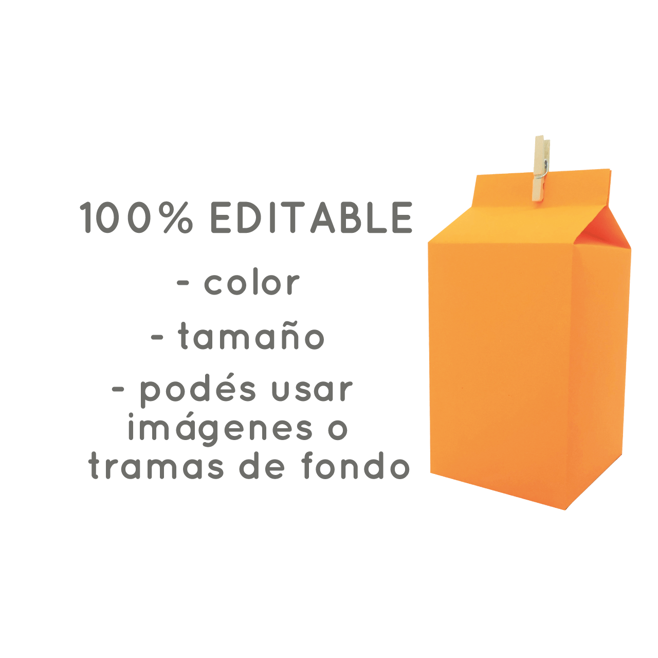 Molde Milk box base cuadrada - Leru Leru Imprimibles