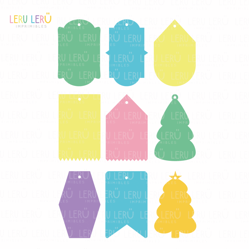 50 Moldes de Tags - Leru Leru Imprimibles