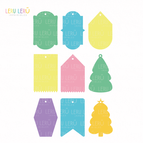 50 Moldes de Tags - Leru Leru Imprimibles