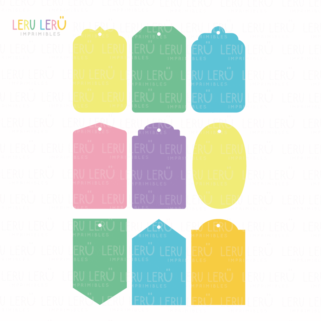 50 Moldes de Tags - Leru Leru Imprimibles