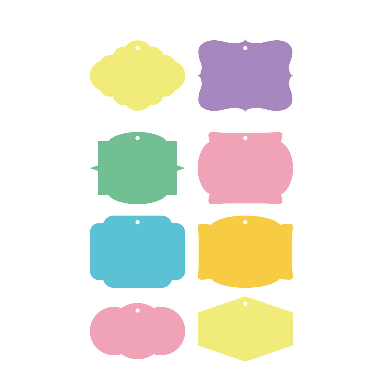 50 Moldes de Tags - Leru Leru Imprimibles