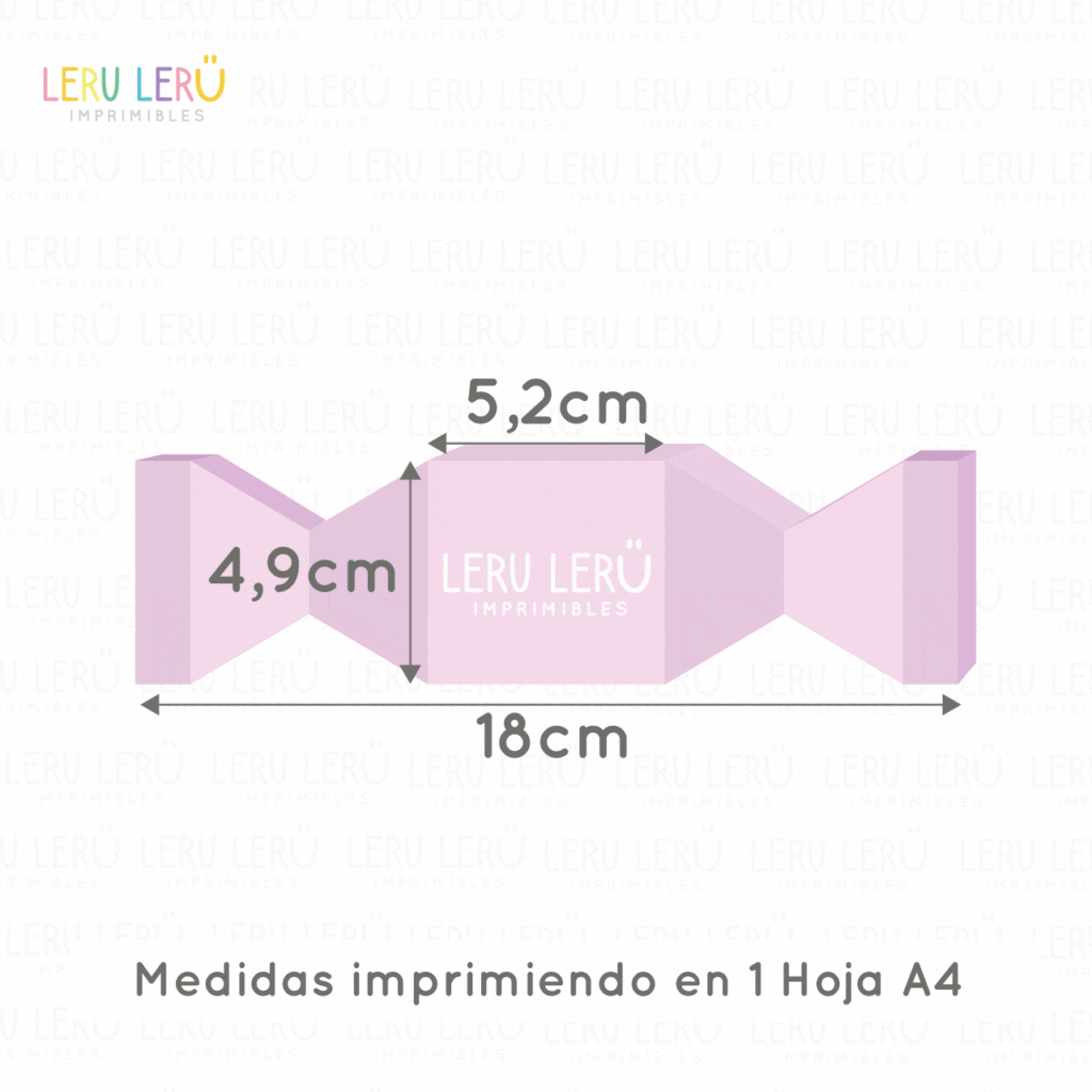 Molde caja caramelo - Leru Leru Imprimibles