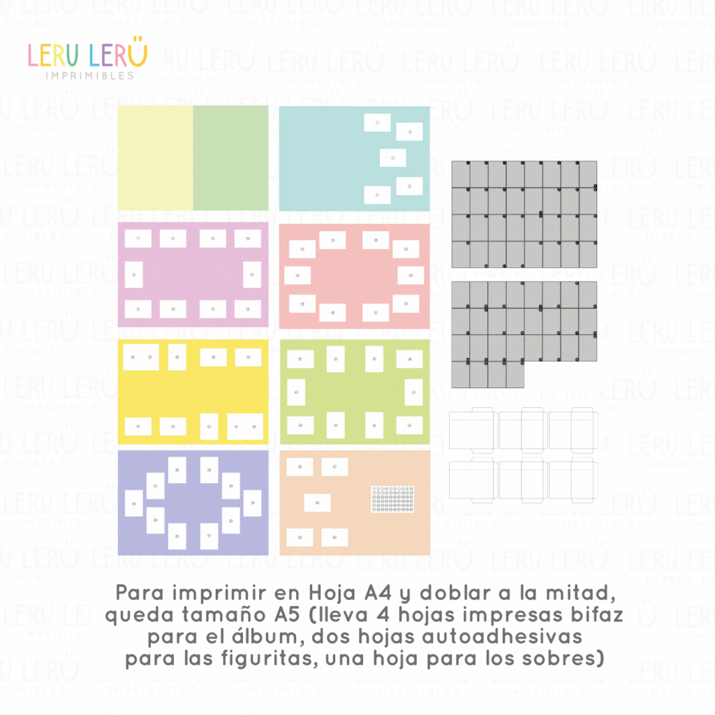 Molde álbum de 60 figuritas - Leru Leru Imprimibles