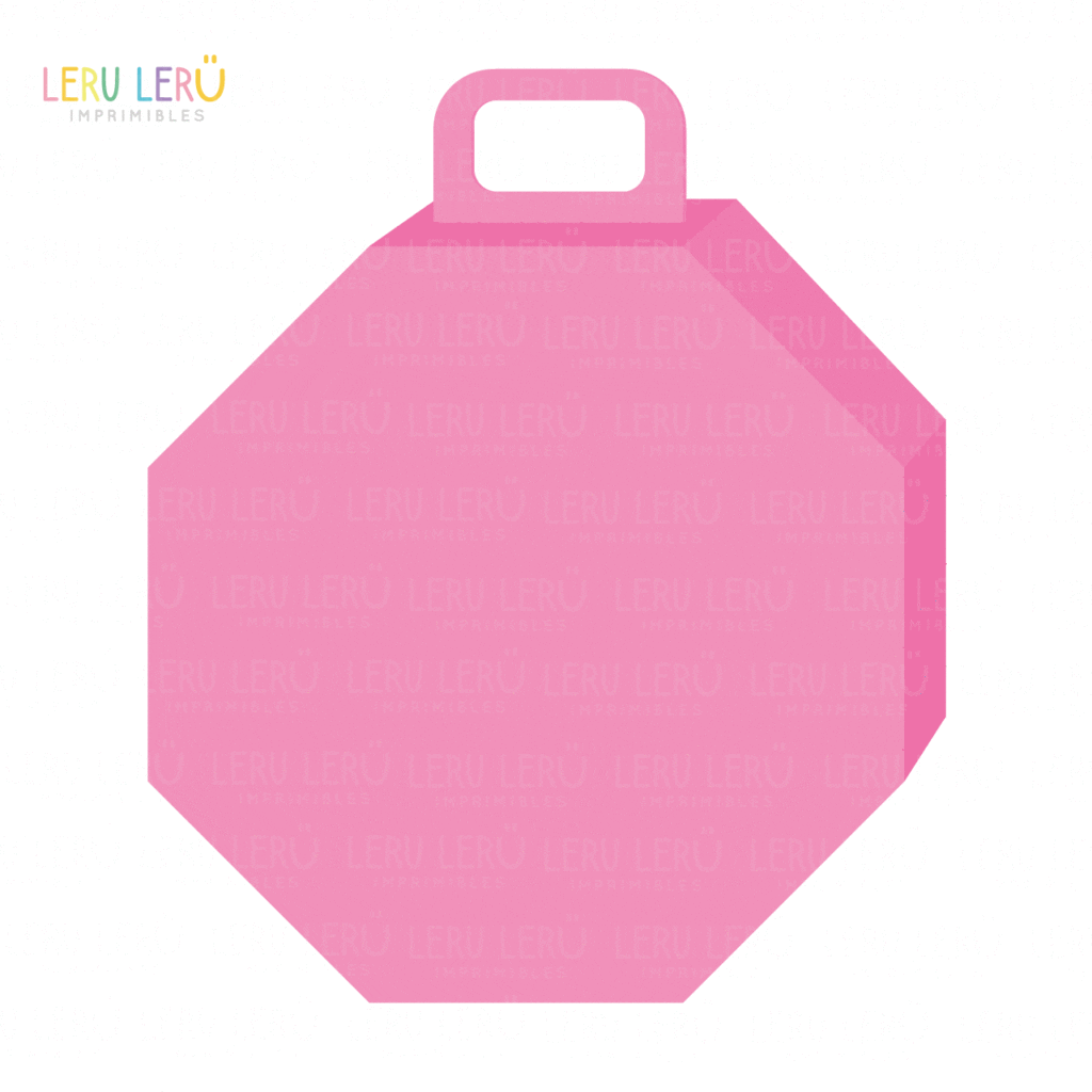 Molde Caja Octogonal Con Manija Leru Leru Imprimibles