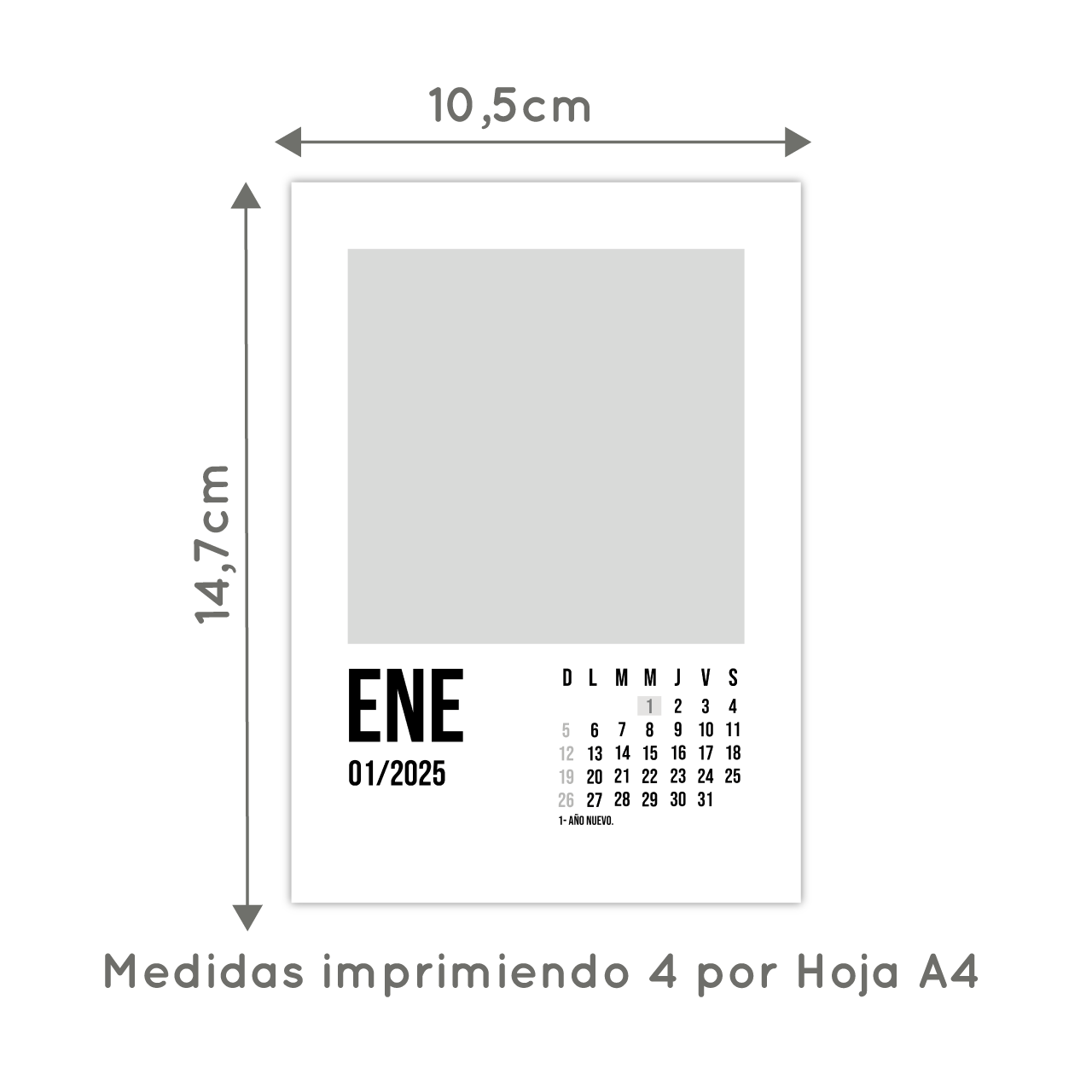Calendario Almanaque A6 mes por mes - Leru Leru Imprimibles
