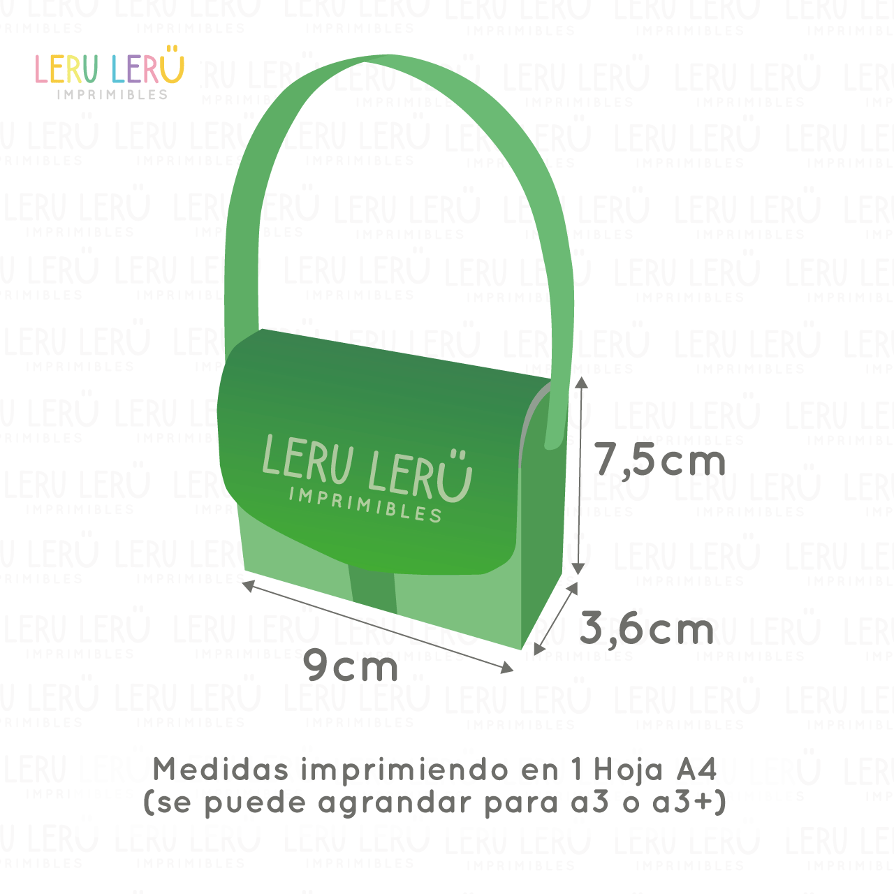 Molde caja cartera redondeada - Leru Leru Imprimibles
