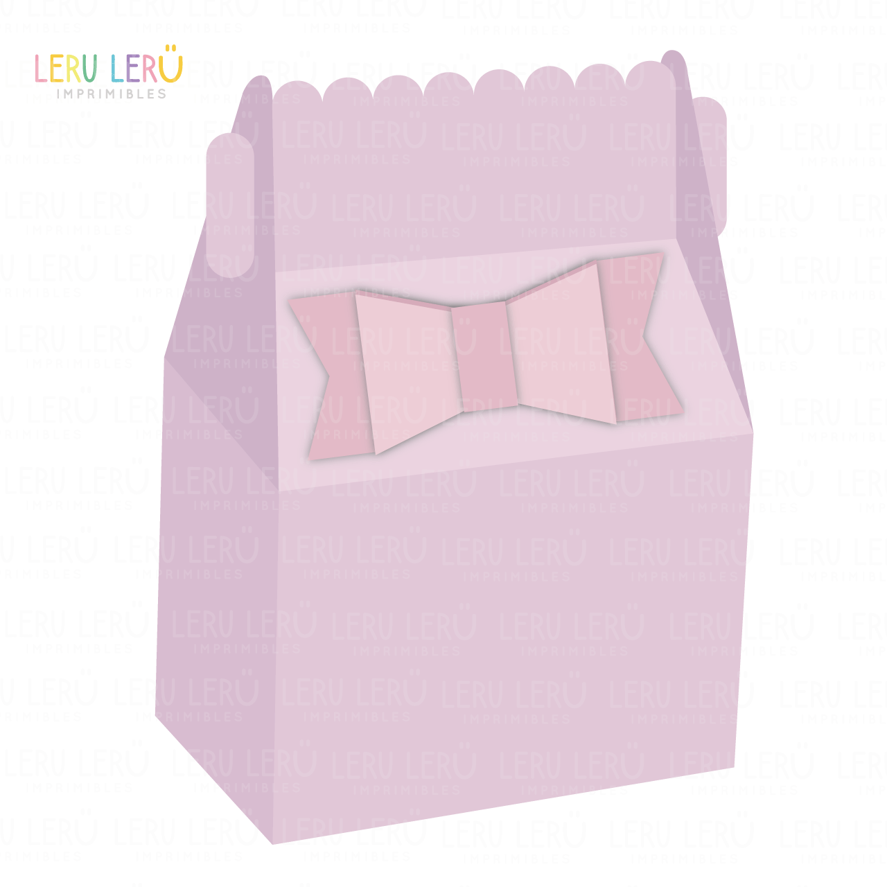 Molde Caja Lonchera Sin Manija Con Ondas Leru Leru Imprimibles