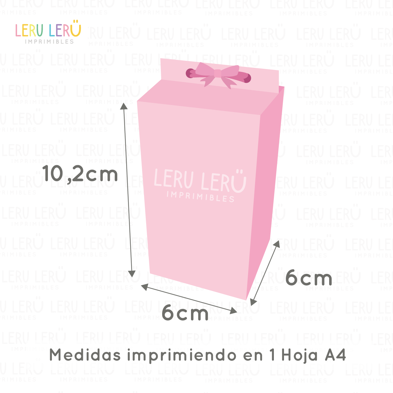Molde Milk box plana arriba - Leru Leru Imprimibles